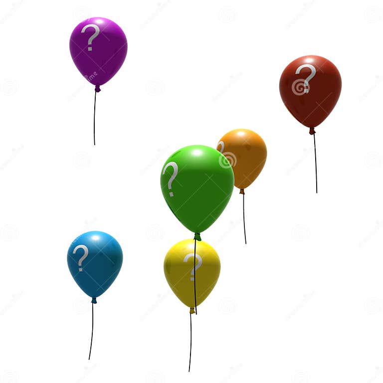 Balloons with Question-mark Symbols Stock Illustration - Illustration ...