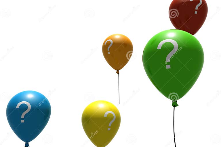 Balloons with Question-mark Symbols Stock Illustration - Illustration ...