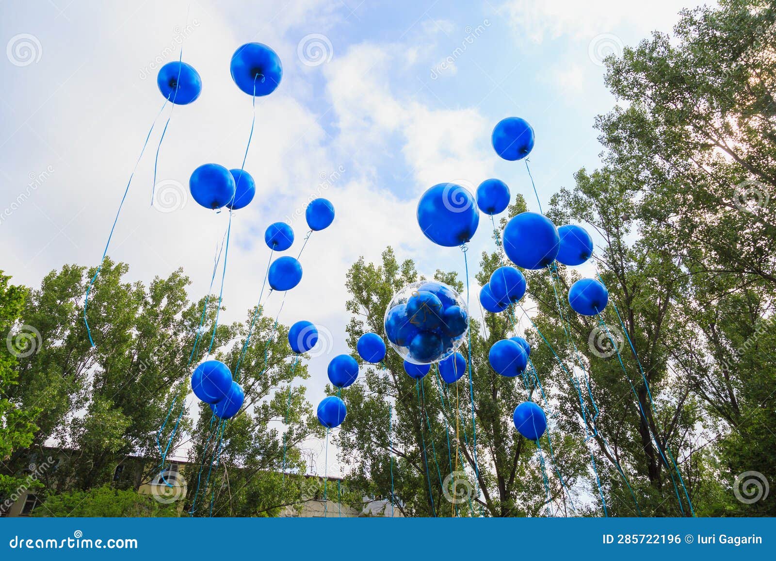 Balloons Released into the Sky on a Festive Day. Stock Photo - Image of ...