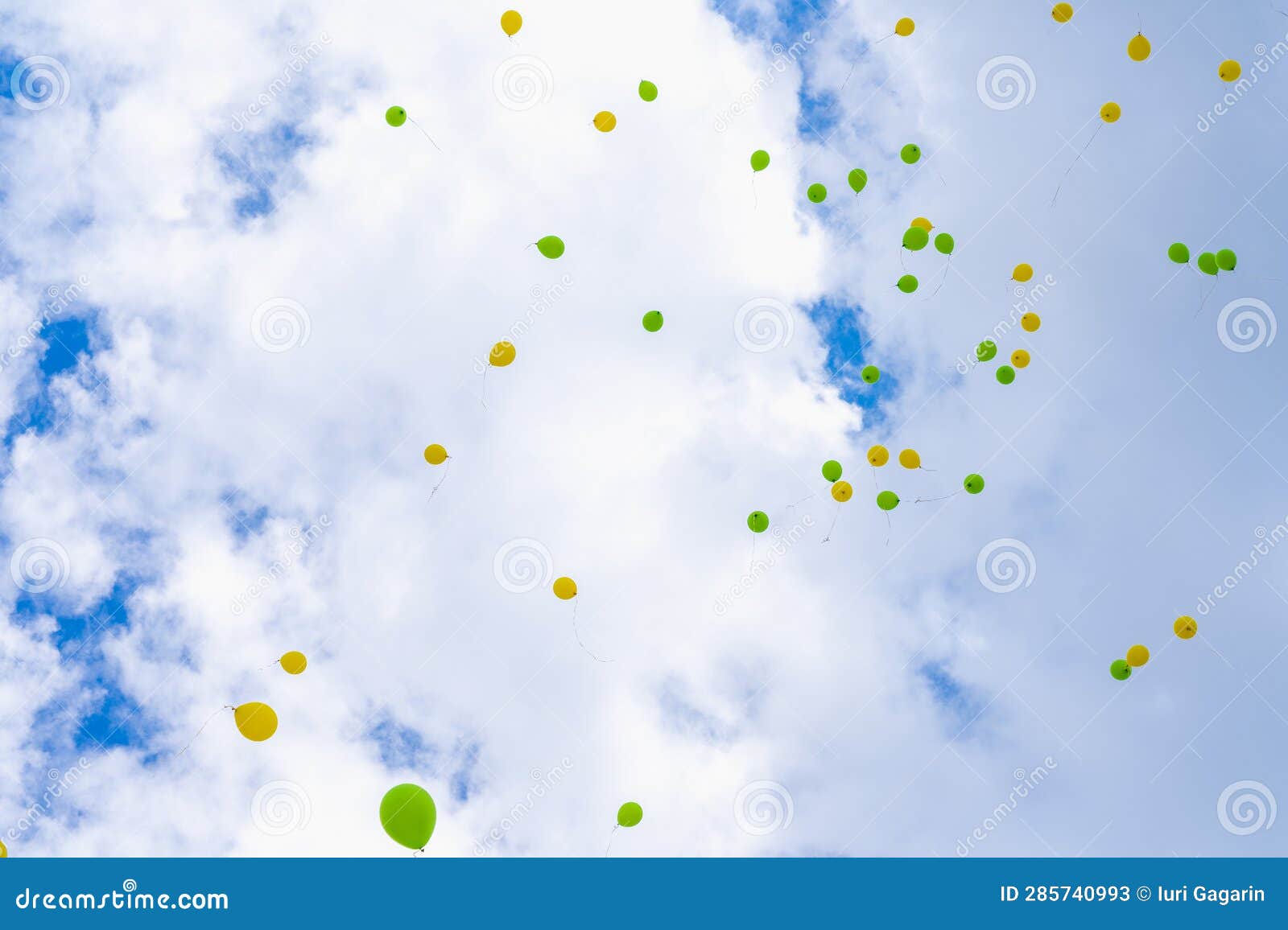 Balloons Released into the Sky on a Festive Day. Stock Image - Image of ...