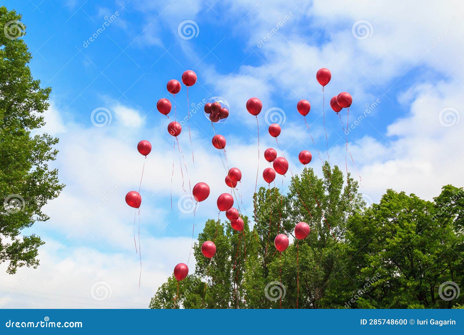 Balloons Released into the Sky on a Festive Day. Stock Photo - Image of ...