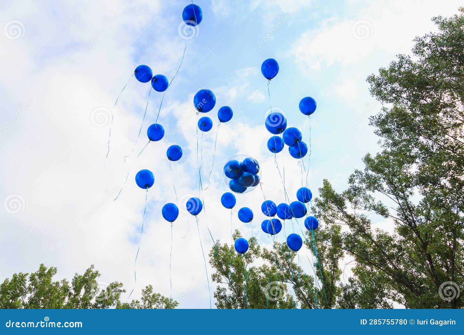 Balloons Released into the Sky on a Festive Day. Stock Photo - Image of ...