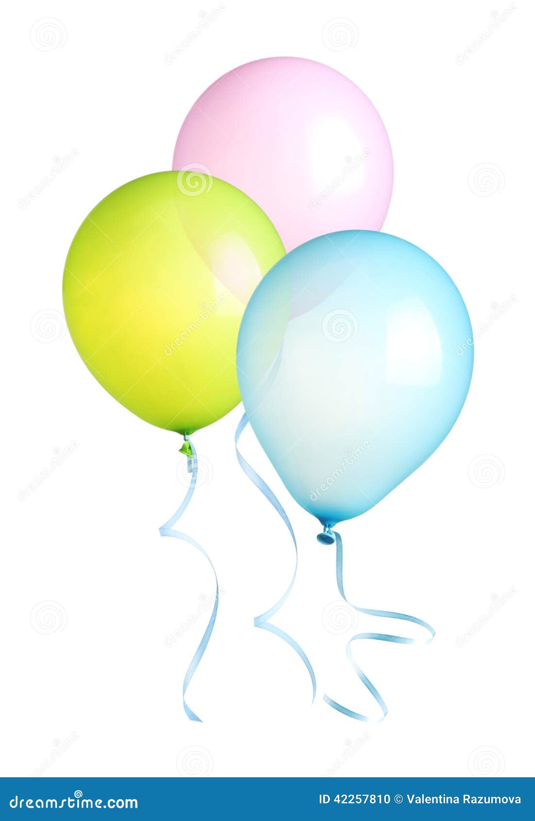 Balloons with Ribbon Isolated Stock Illustration - Illustration of ...
