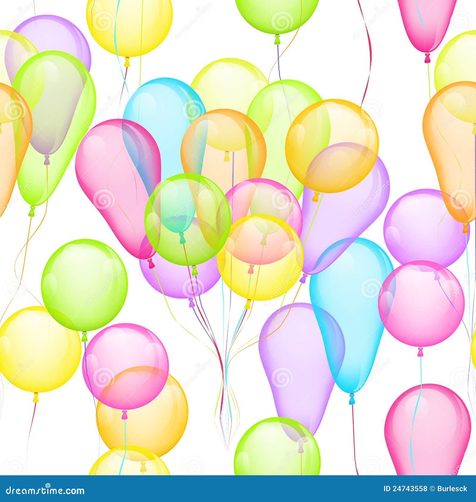 Balloons Seamless Pattern stock vector. Illustration of helium - 24743558