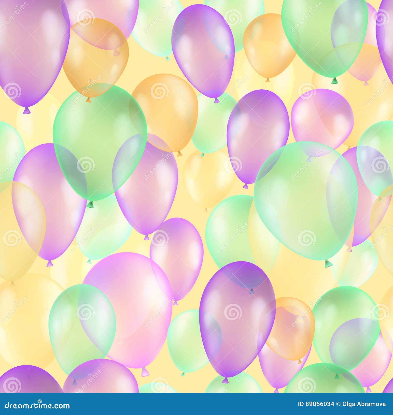 Balloons Seamless Pattern Background, Beautiful Colorful Illustration ...