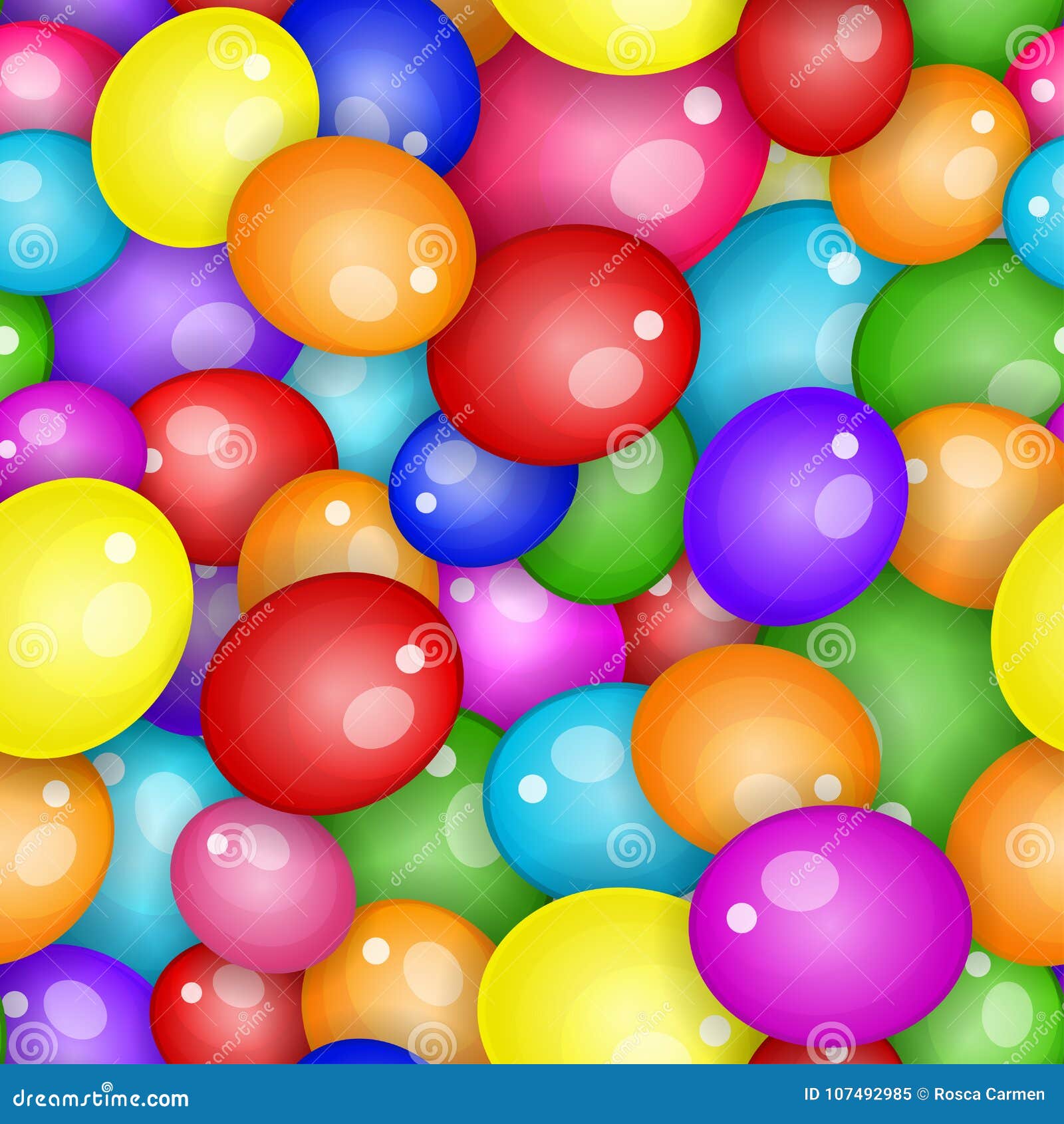 Balloons Seamless Pattern Background Stock Illustration - Illustration ...