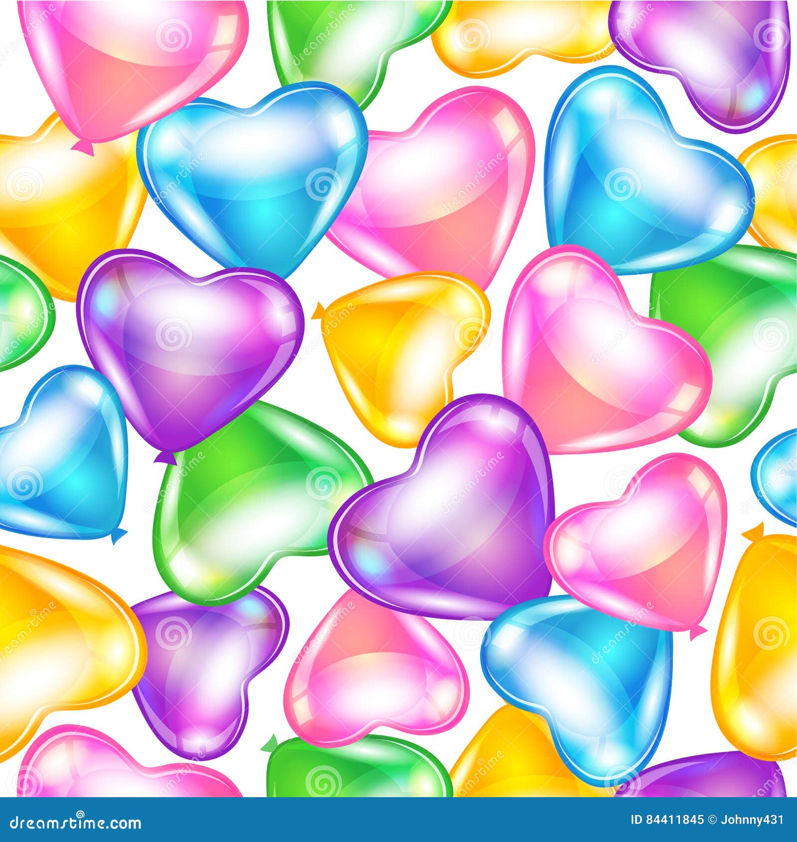 Two Red Balloons In The Shape Of Hearts Flying On A Blue Sky, 3D ...