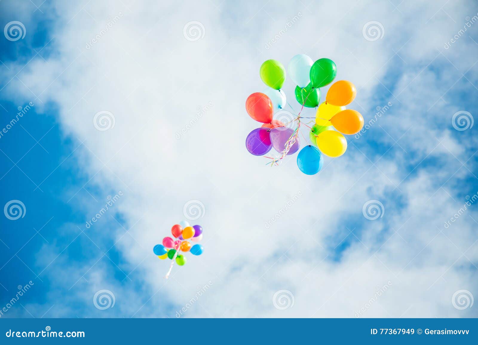 Balloons in the sky stock image. Image of multicolor - 77367949