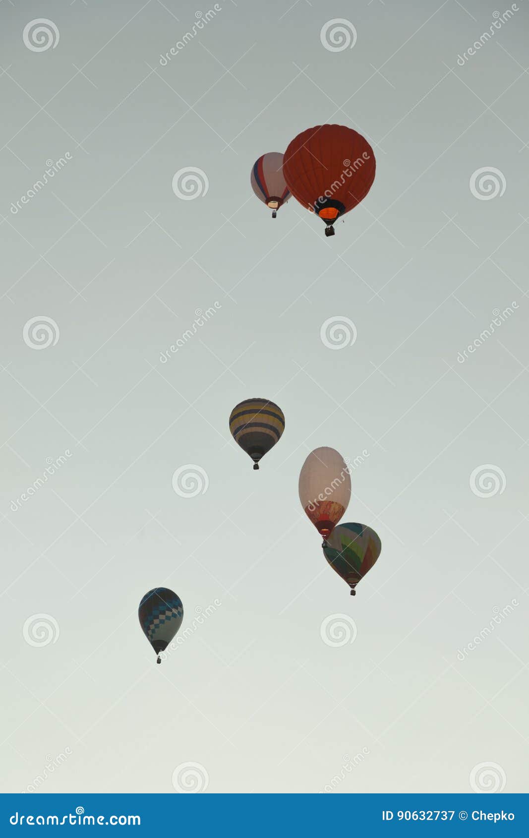 Balloons Start Fly on Fields, Hills in Summer Stock Image - Image of ...