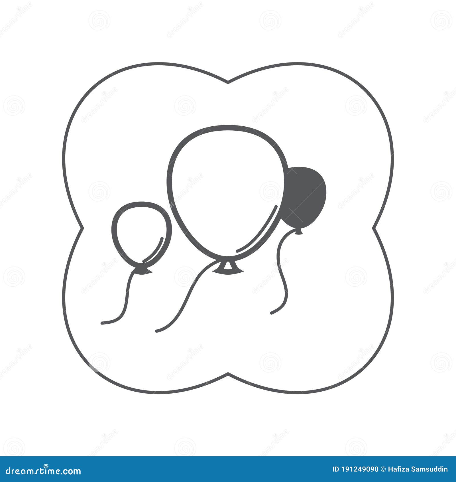 Balloons with Strings. Vector Illustration Decorative Design Stock ...