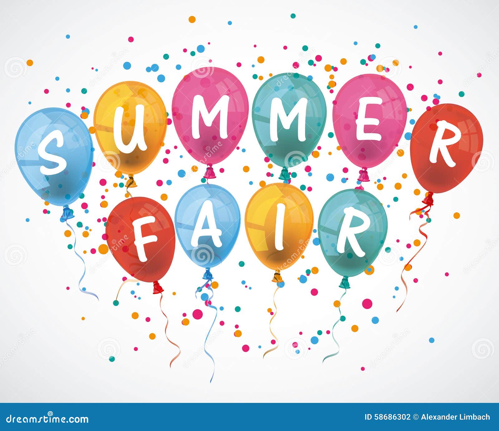 Summer Fun Fair Seamless Pattern. Amusement Park Characters With ...