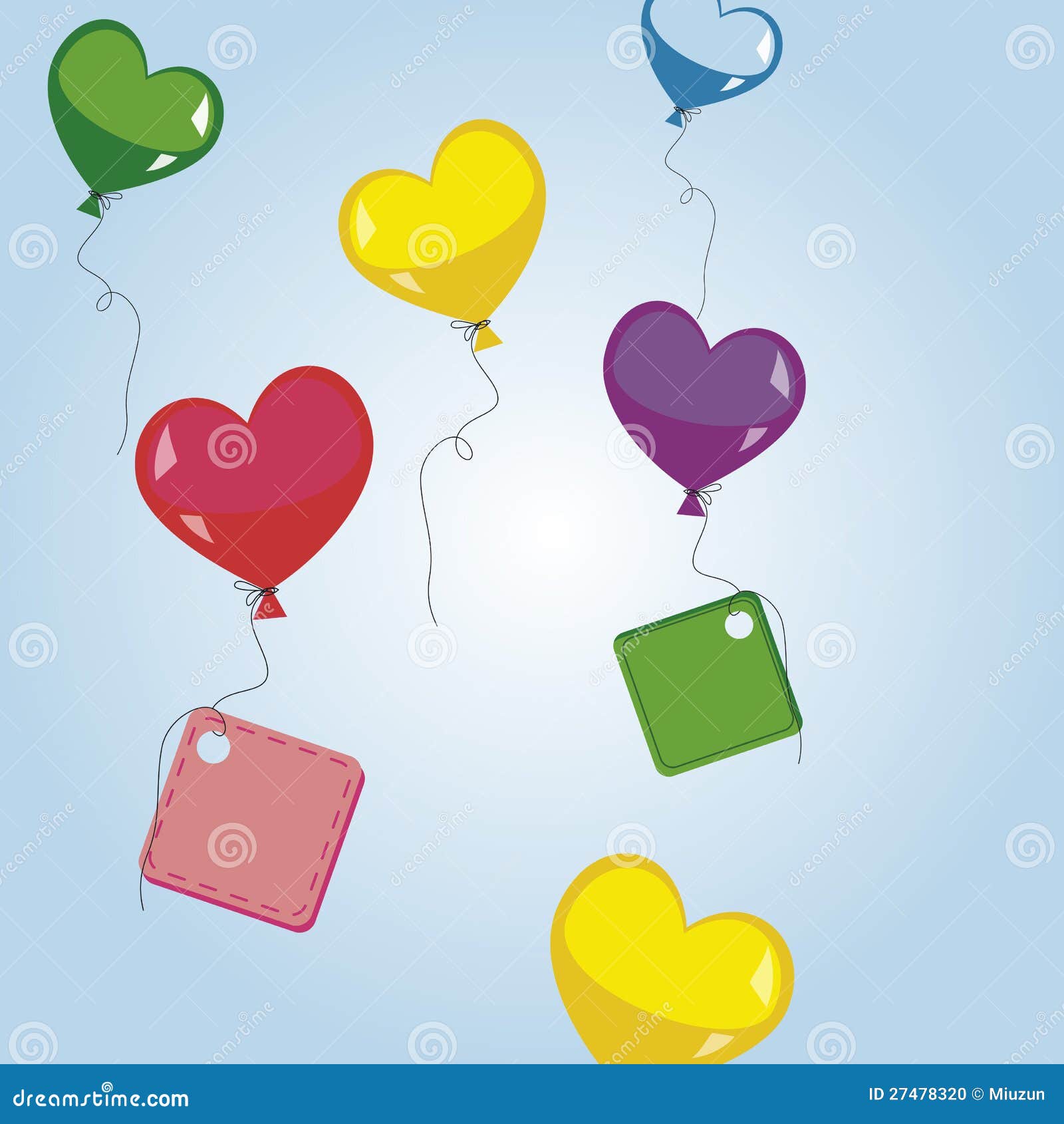 Balloons with tags stock illustration. Illustration of shape - 27478320