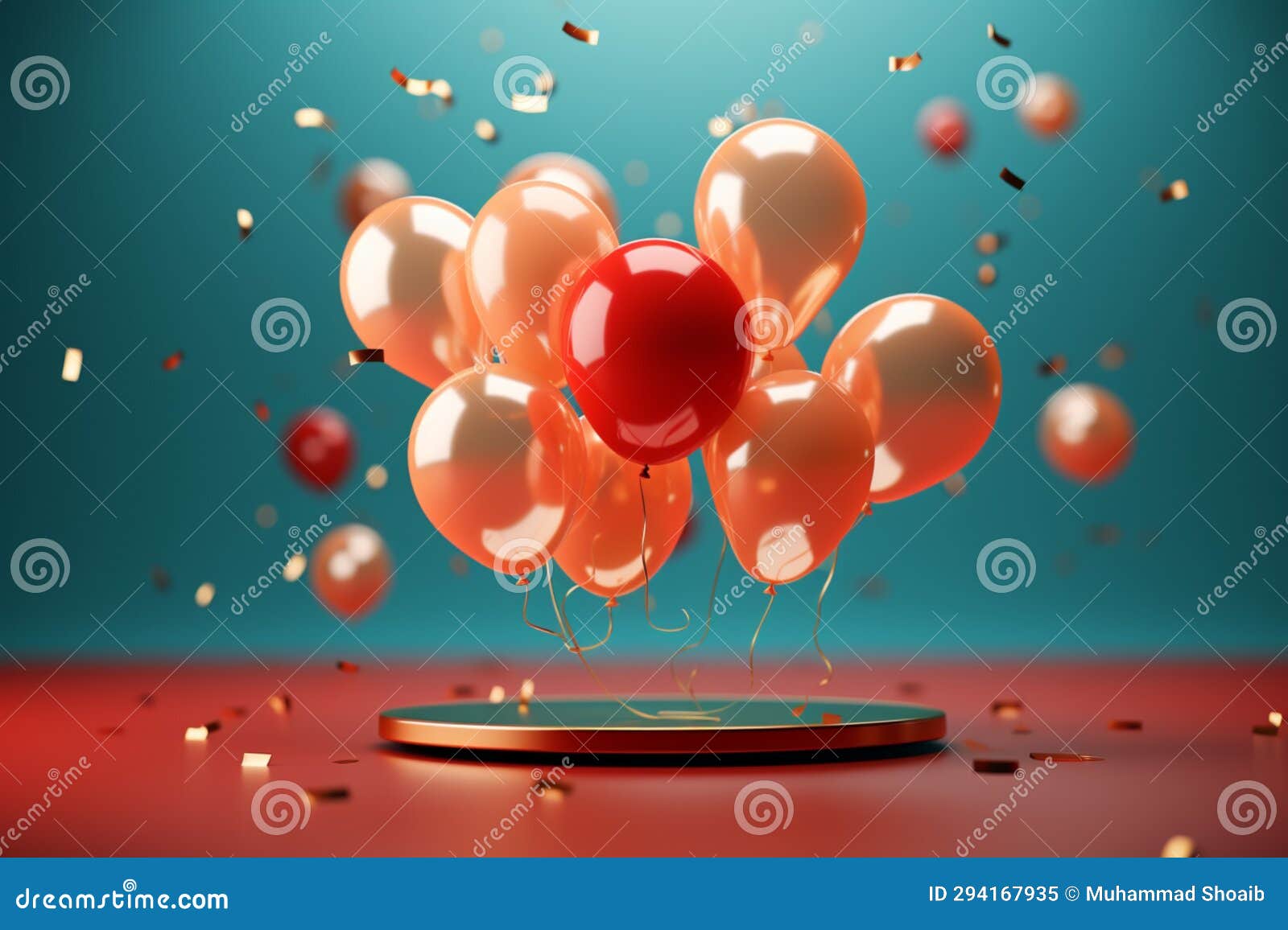 Balloons Take Center Stage in a Dynamic 3D Rendering, Ready To Dazzle ...