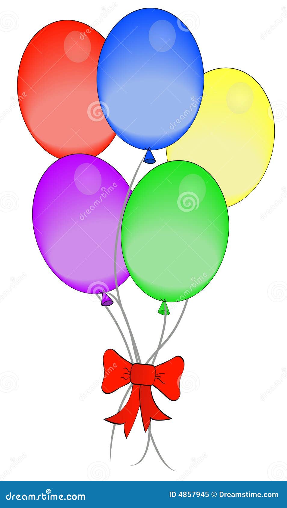 Balloons tied with ribbon stock vector. Illustration of colour - 4857945