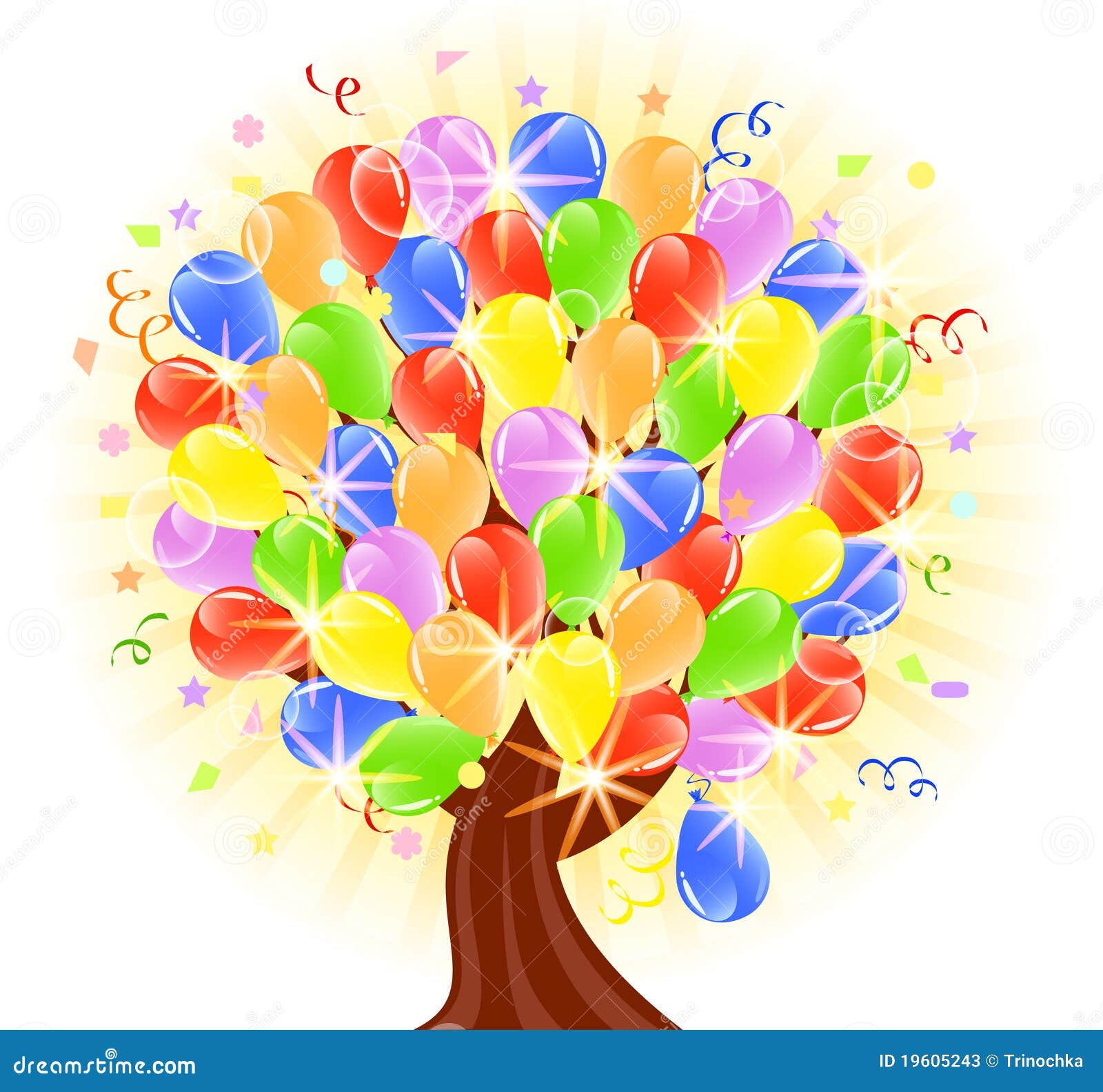Balloons tree stock vector. Illustration of design, vector - 19605243