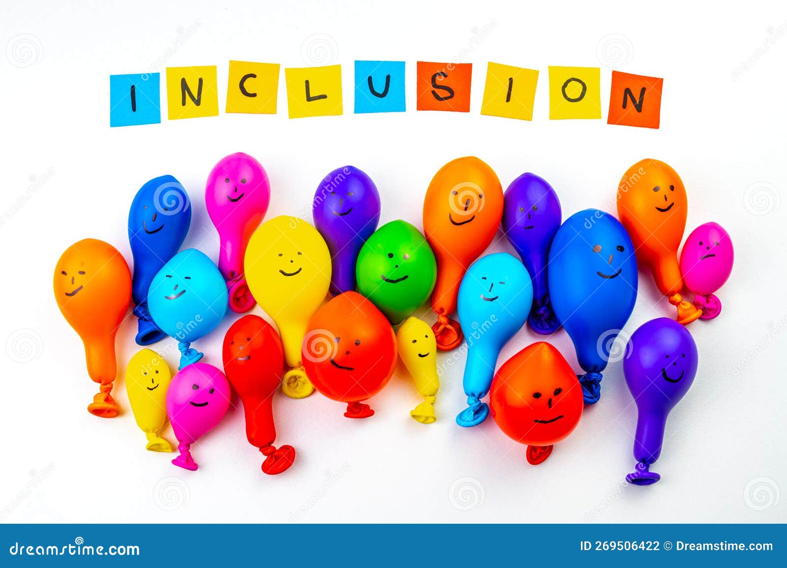 Balloons of Various Colors. Inclusion and Diversity. Stock Photo ...