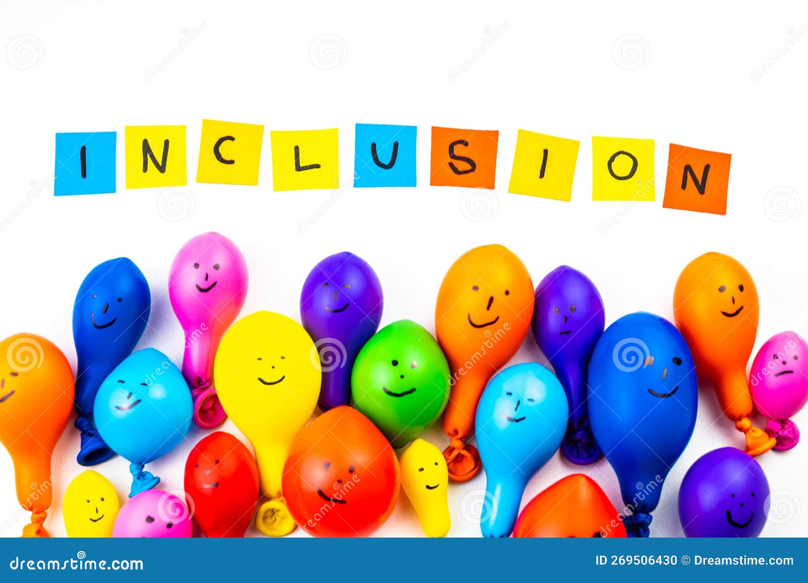 Balloons of Various Colors. Inclusion and Diversity. Stock Photo ...