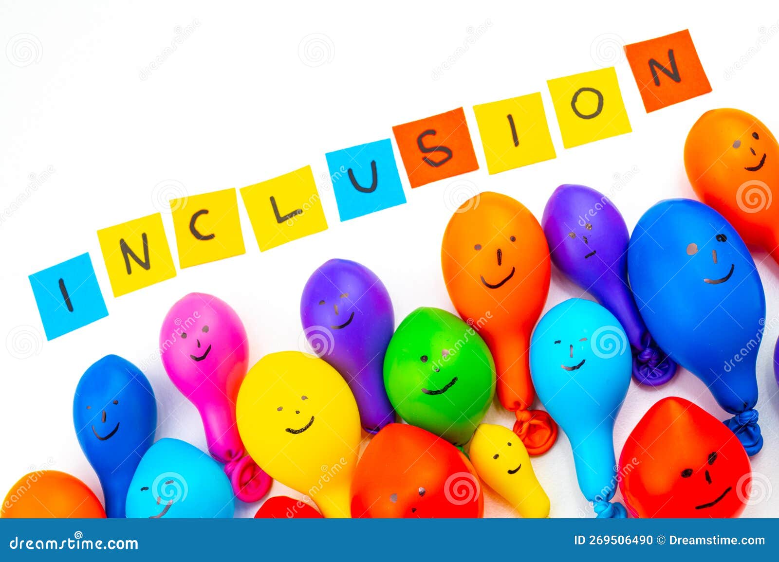Balloons of Various Colors. Inclusion and Diversity. Stock Photo ...