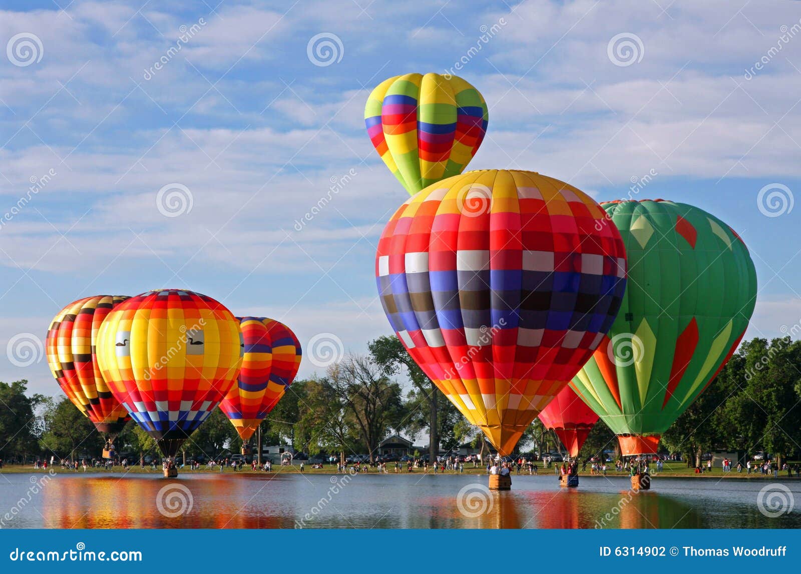 Balloons on the water stock photo. Image of transport - 6314902
