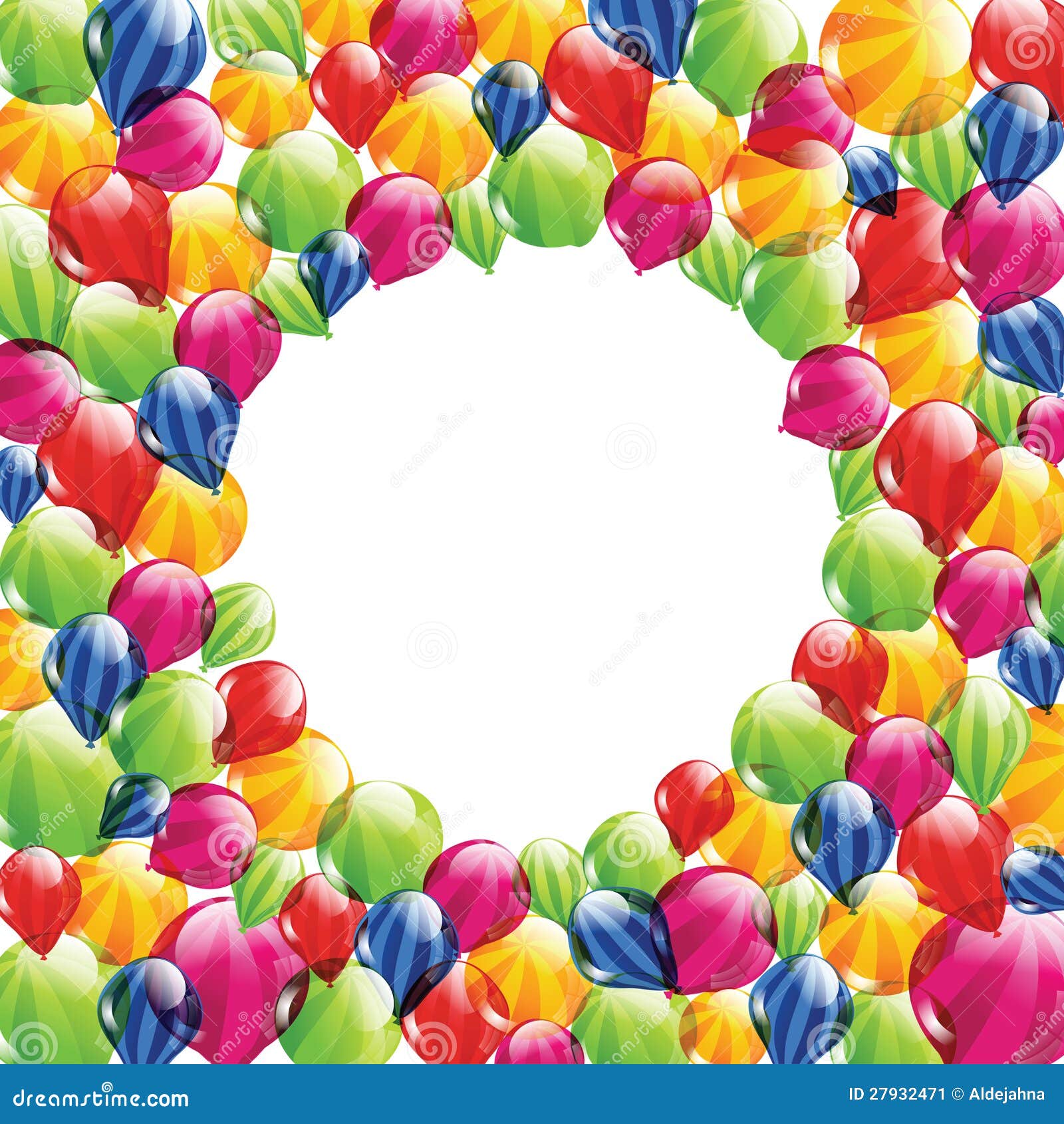 Balloons with white circle stock vector. Illustration of group - 27932471