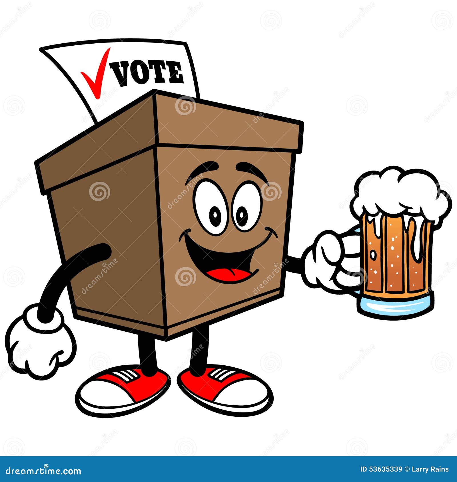 Ballot Box with Beer stock vector. Illustration of ballot - 53635339