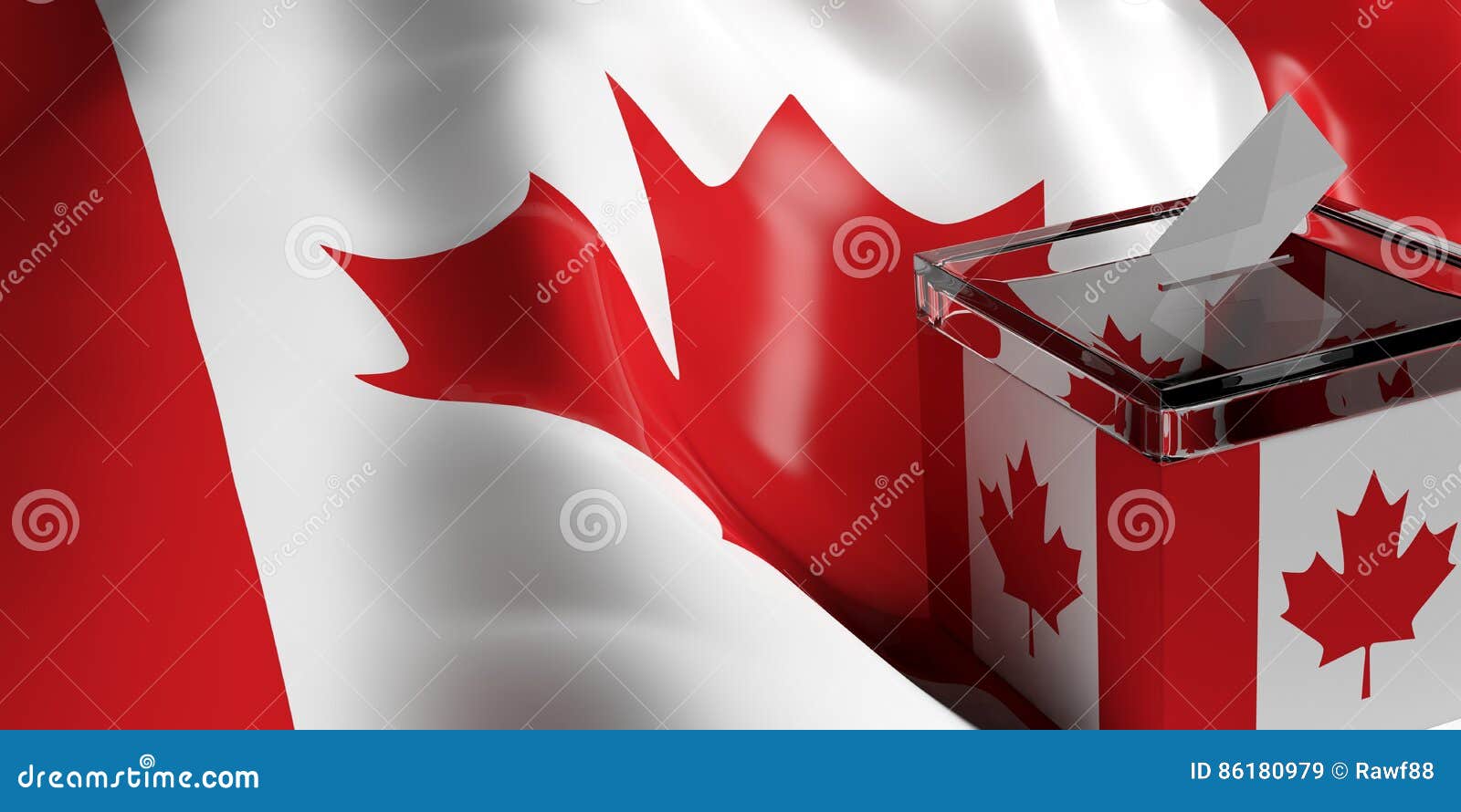 Ballot Box on Canada Flag Background, 3d Illustration Stock ...