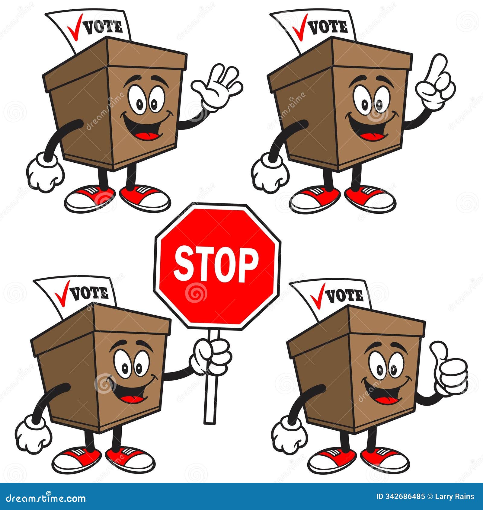 Ballot Box Character Set 01 Stock Illustration - Illustration of ...