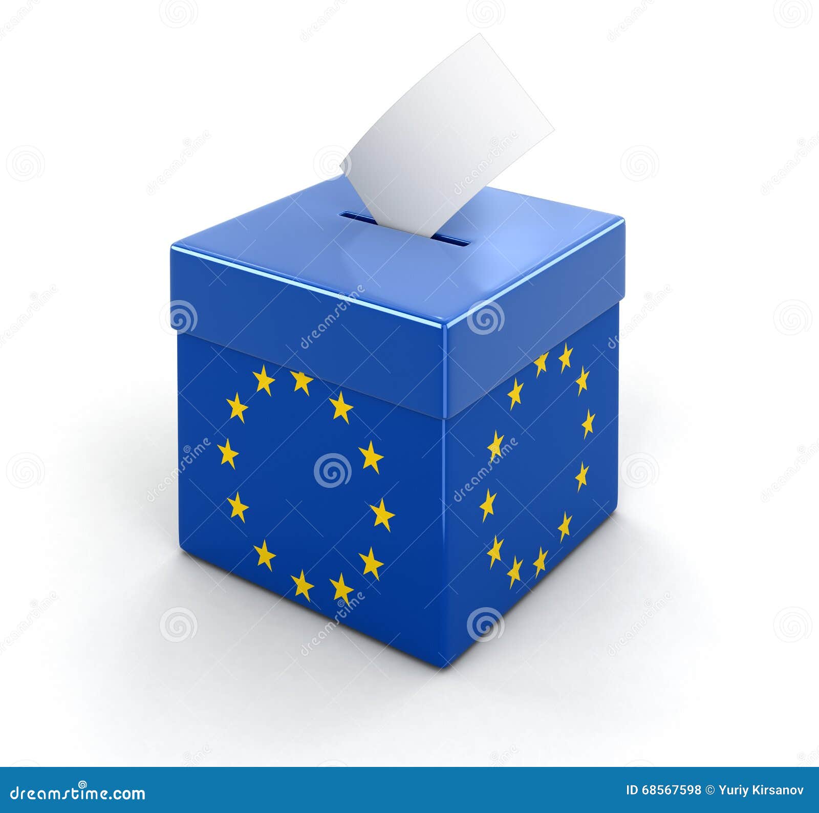 Ballot Box with European Union Flag Stock Illustration - Illustration ...