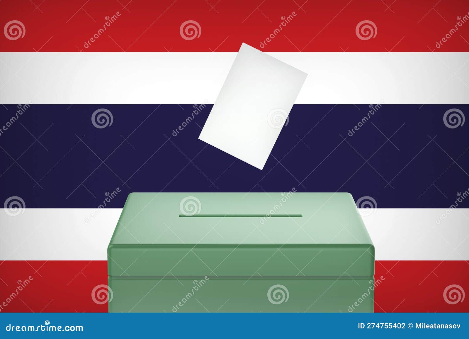 Ballot Box with the Flag of Thailand Stock Illustration - Illustration ...