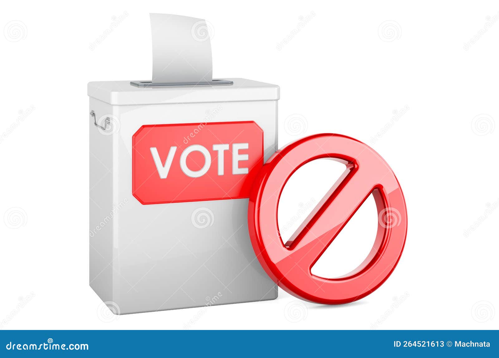Ballot Box with Forbidden Sign. Prohibition of Elections or Voting ...