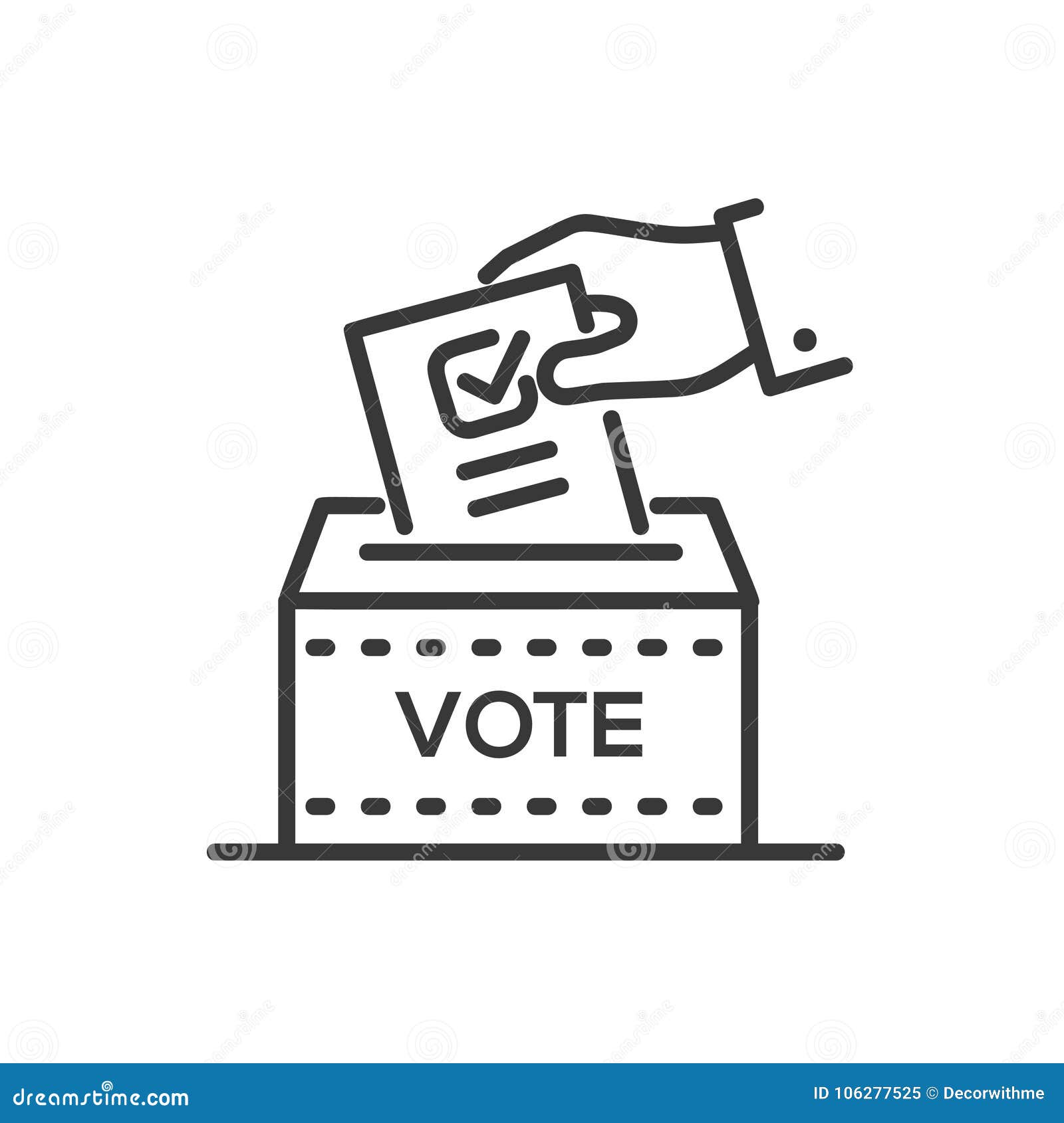 Ballot Box - Line Design Single Isolated Icon Stock Vector ... Ballot Box - Line Design Single Isolated Icon Stock Vector ...