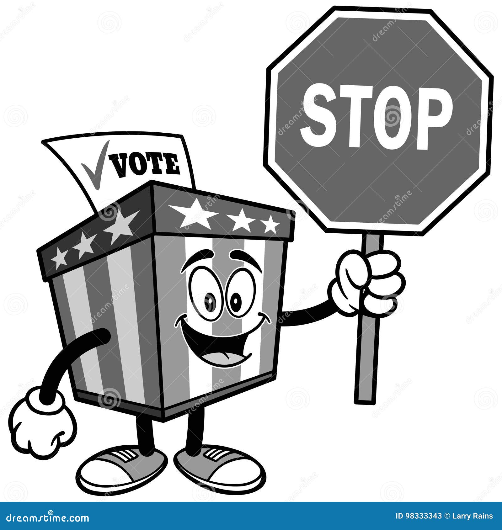 Ballot Box Mascot Running Cartoon Vector | CartoonDealer.com #53519101