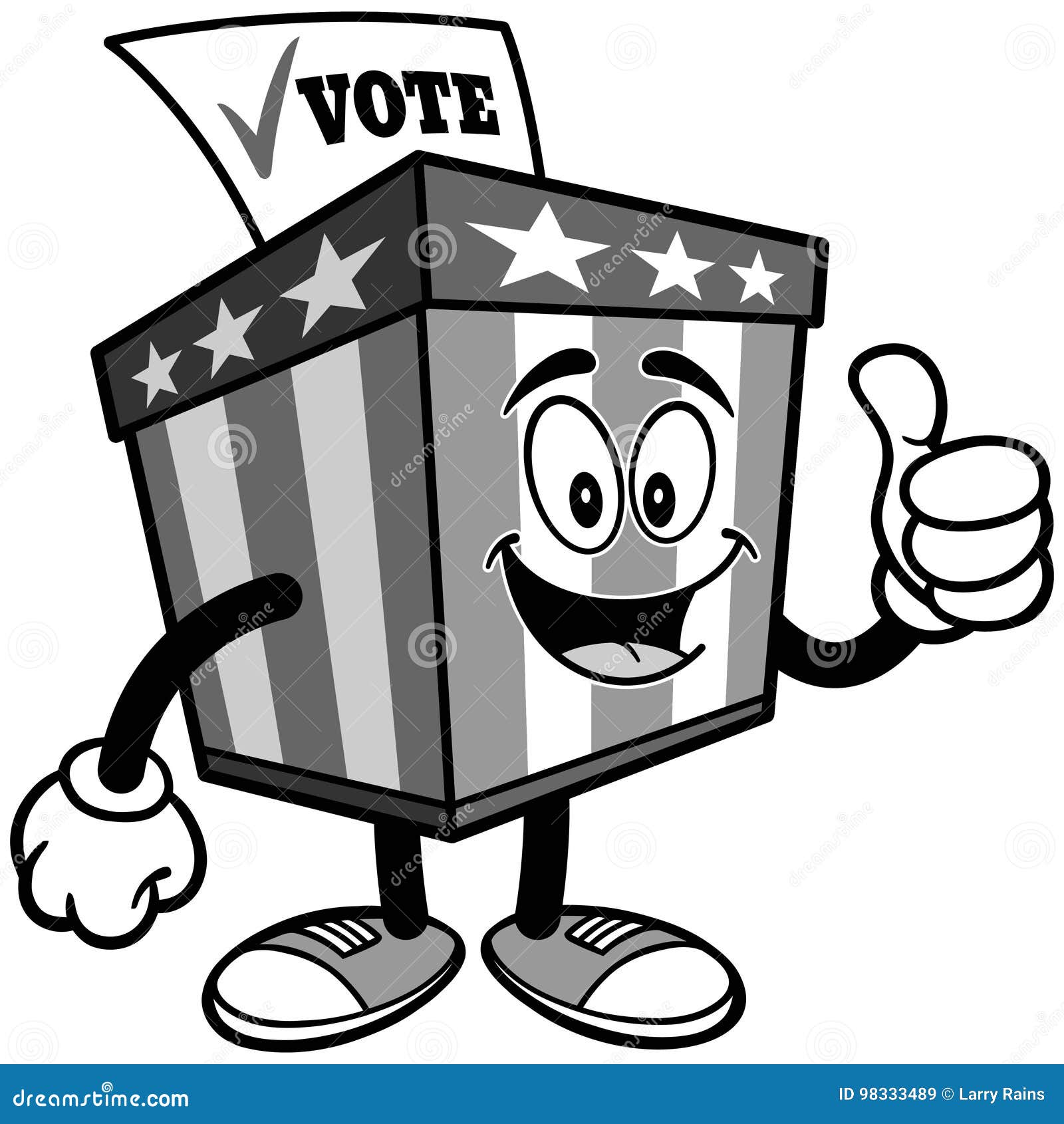 Ballot Box Mascot with Thumbs Up Illustration Stock Vector ...