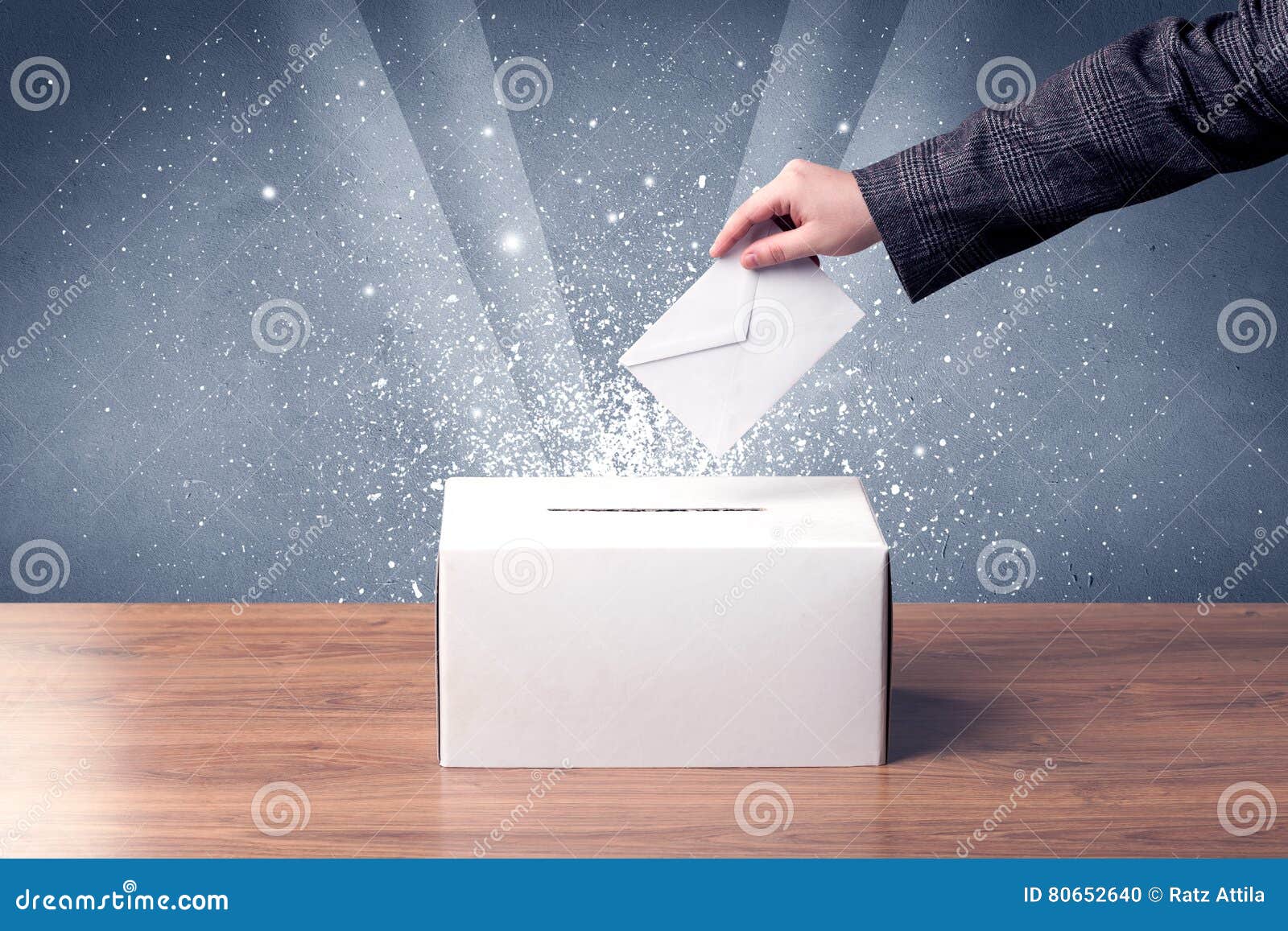Ballot Box with Person Casting Vote Stock Photo - Image of election ...