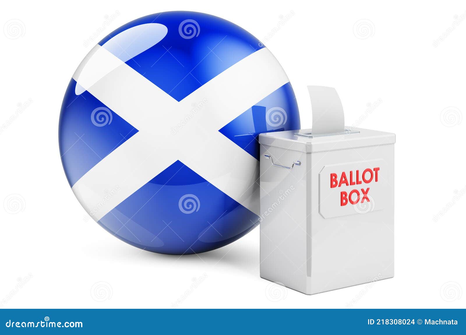 Ballot Box with Scottish Flag. Election in Scotland Stock Illustration ...