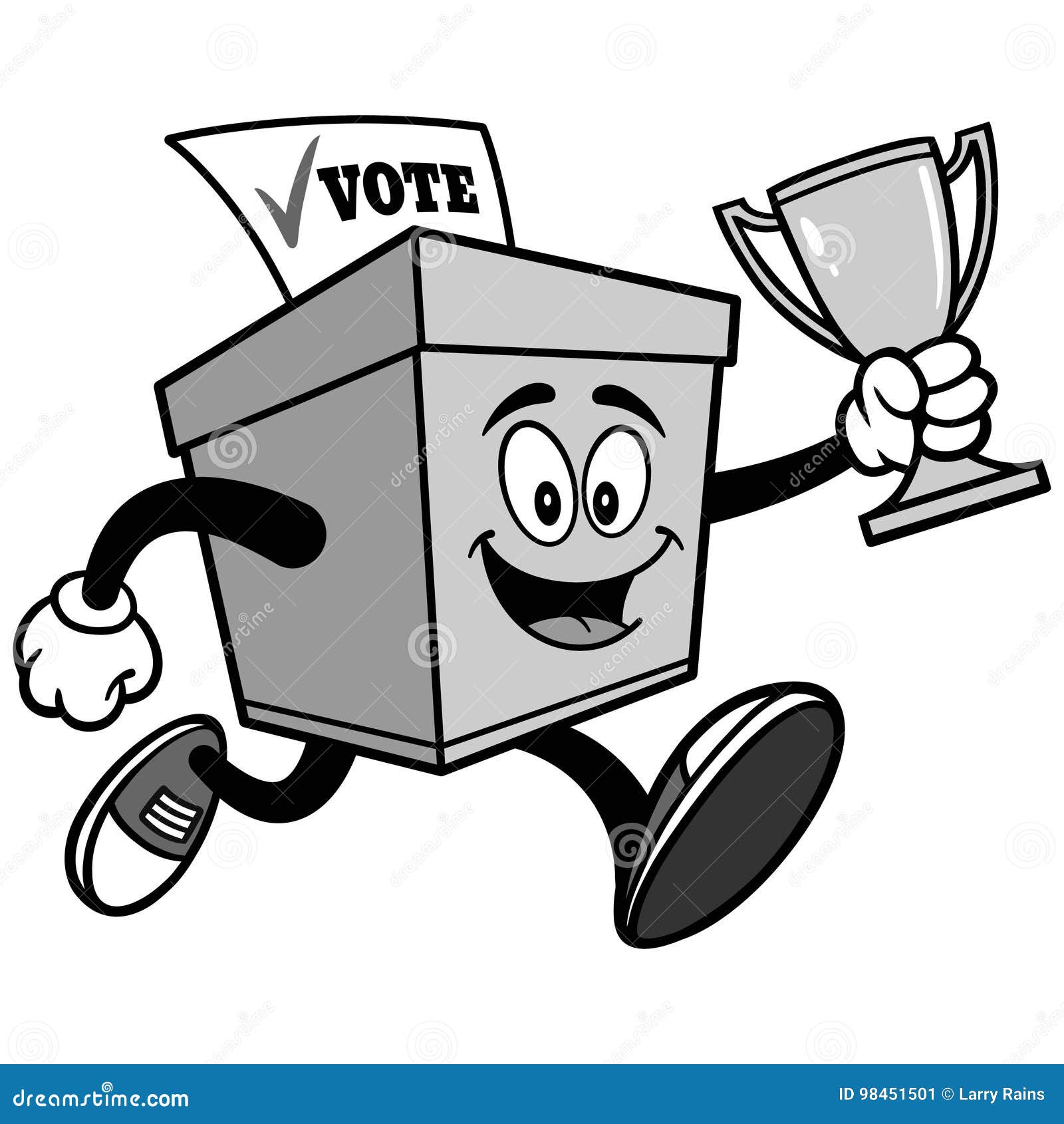 Ballot Box with Trophy Illustration Stock Vector - Illustration of ...