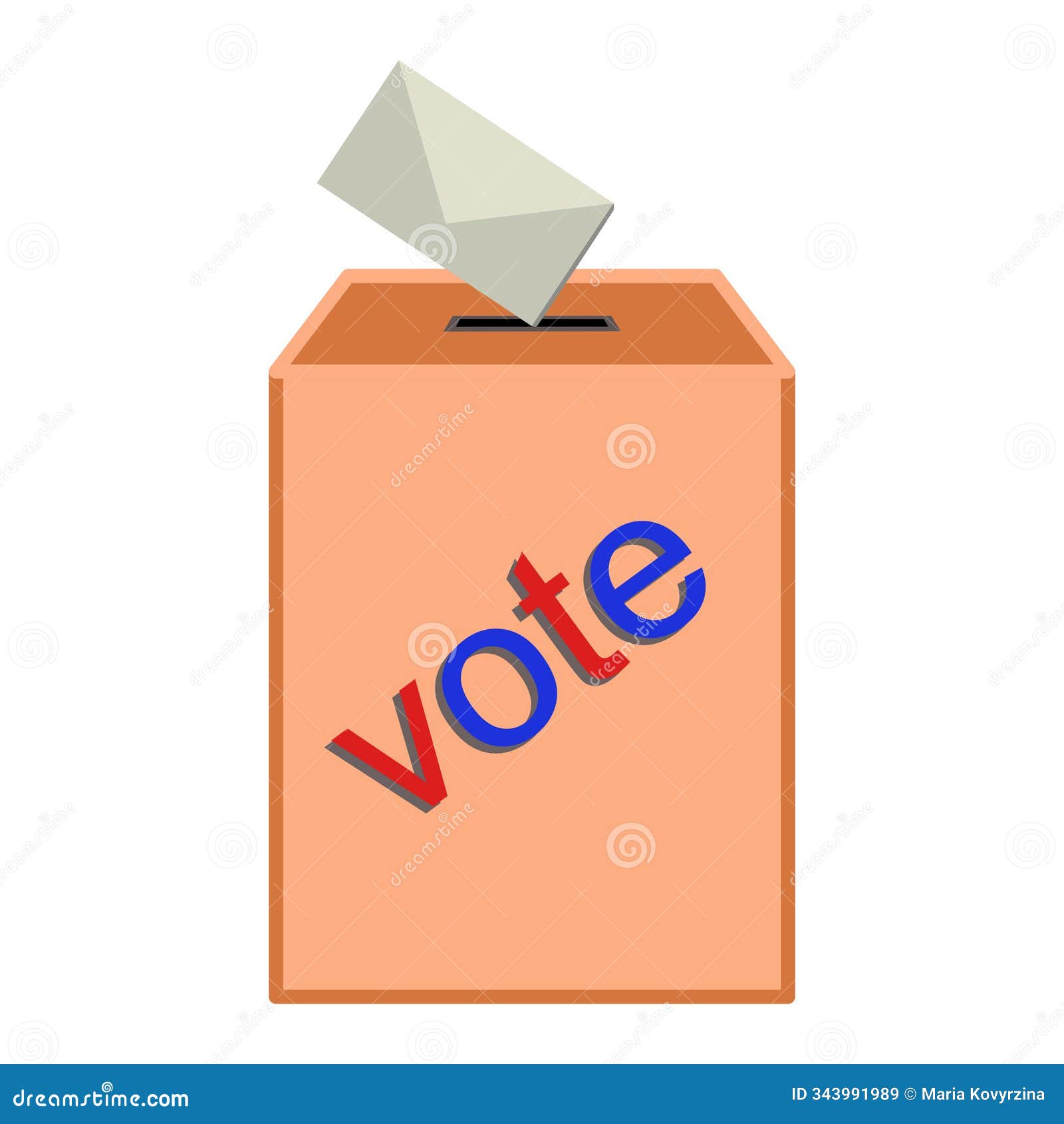 Ballot Box with Vote Envelope Stock Vector - Illustration of balloting ...