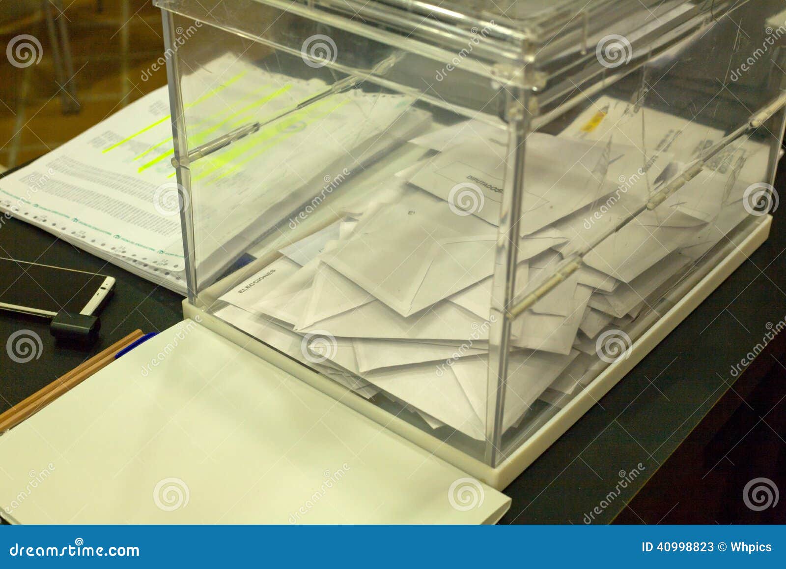 Ballot box with votes stock image. Image of election - 40998823