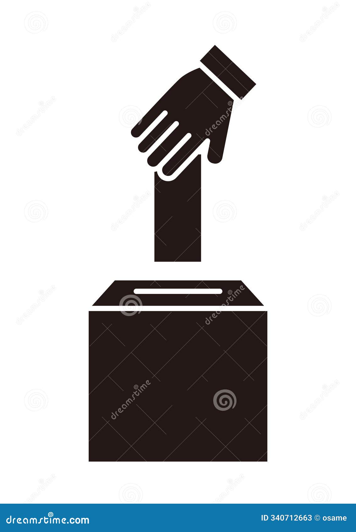 Ballot Box and Voting Hand Icon. Vector Illustration Stock Illustration ...