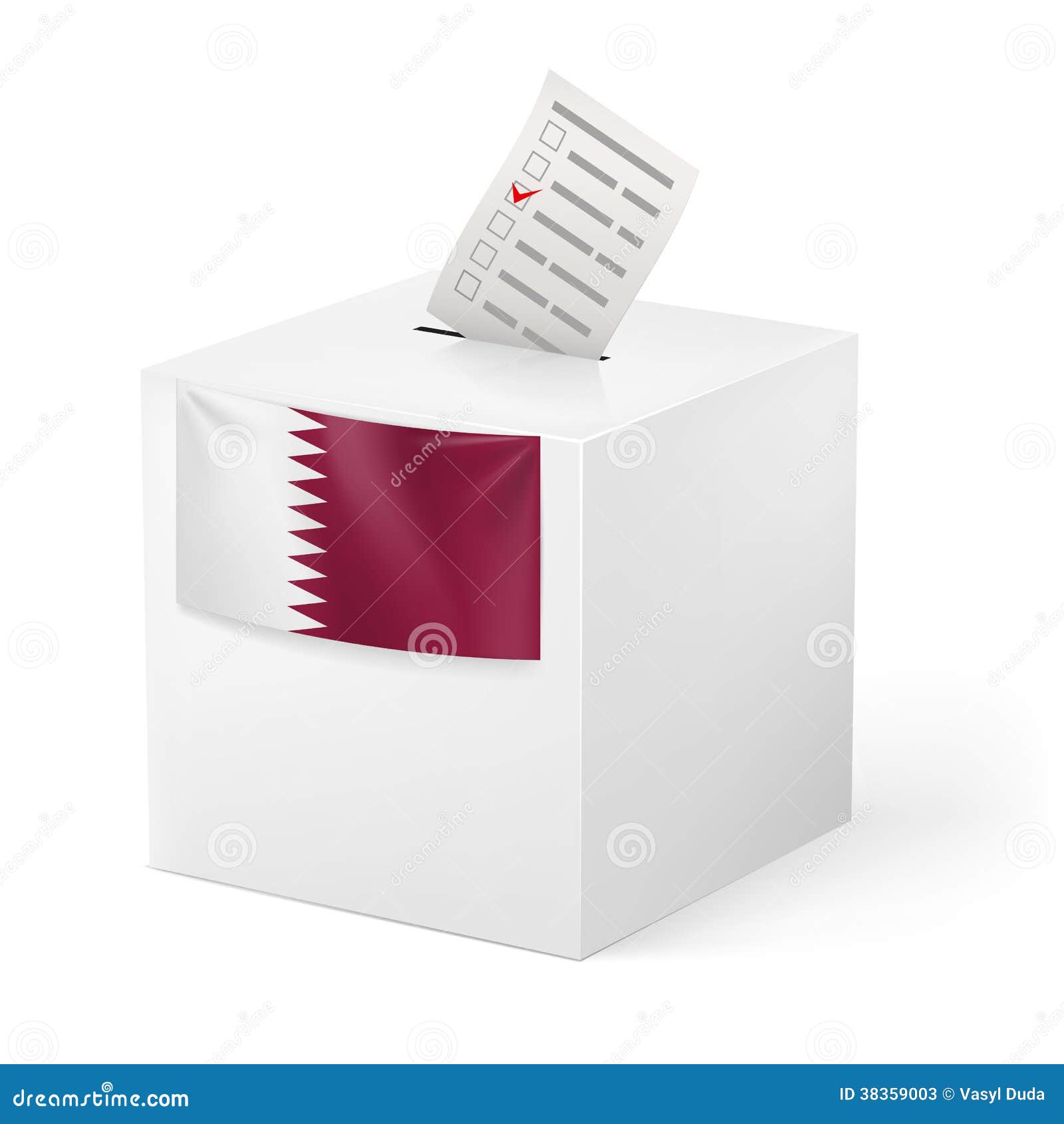Ballot Box with Voting Paper. Qatar Stock Vector - Illustration of ...