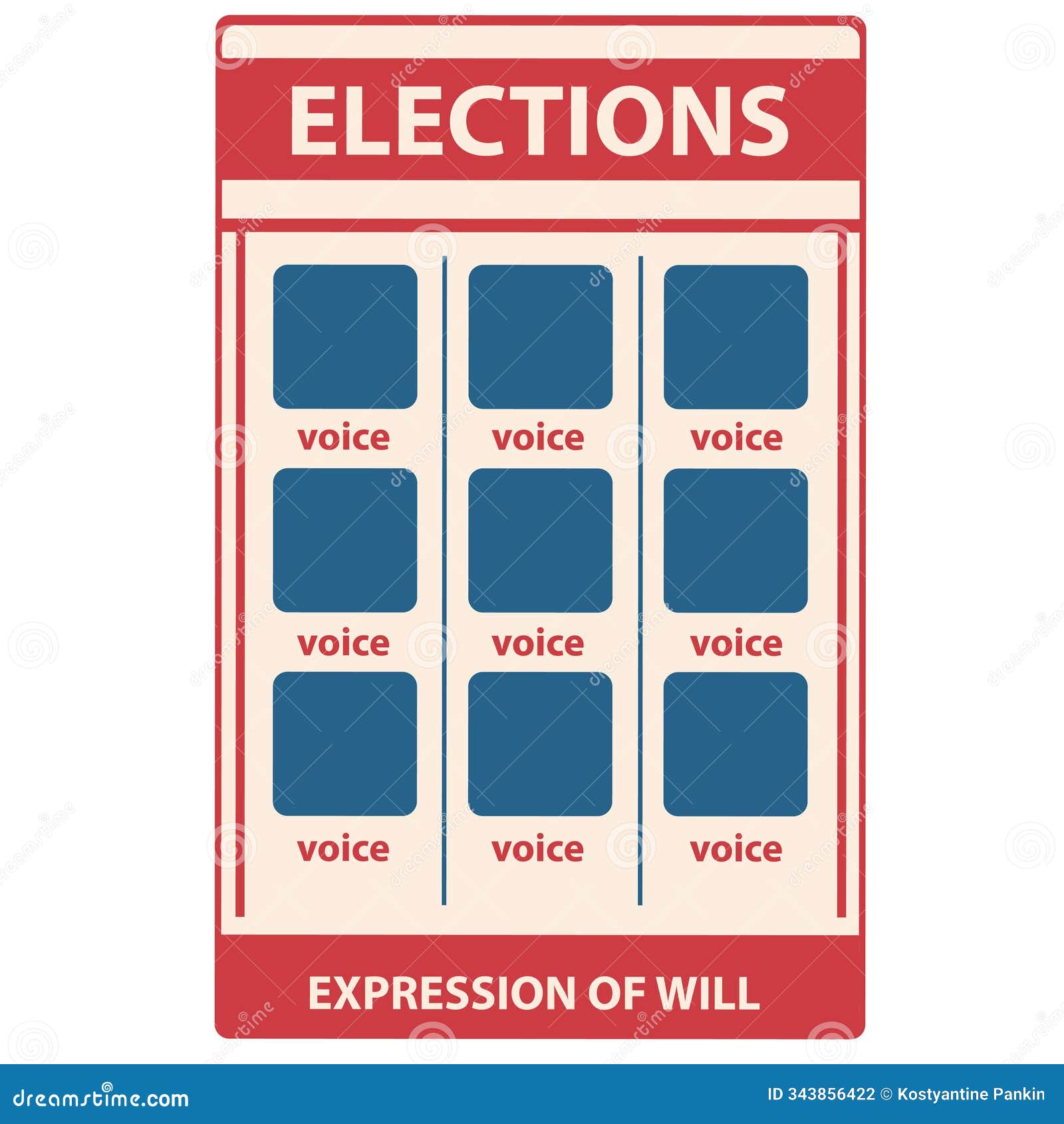 Ballot paper for elections stock vector. Illustration of paper - 343856422