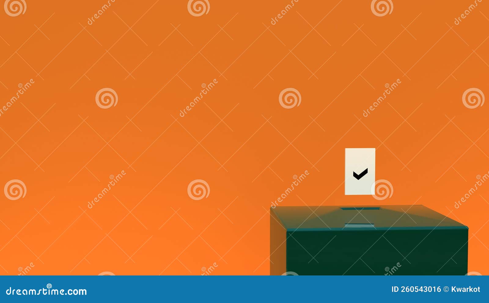 Ballot Voting Box on Background with Copyspace. 3d Rendering Stock ...