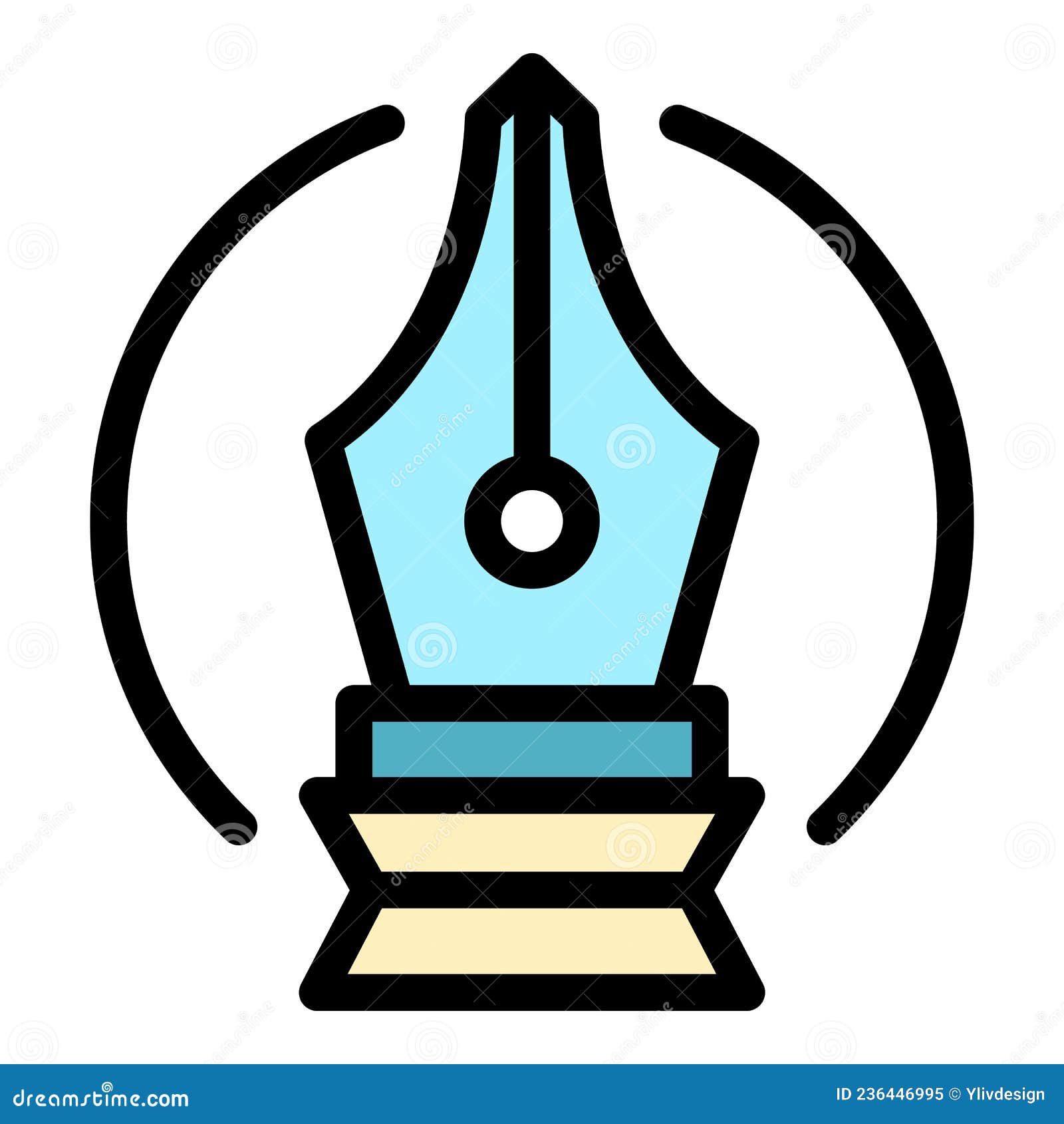 Ballpoint Pen Icon, Black Silhouette. Highlighted On A White Background ...