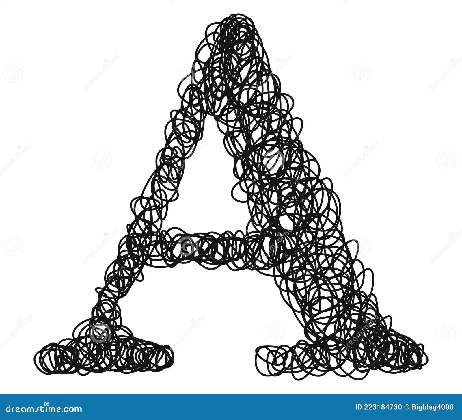 Ballpoint Pen Curls.Vector Letter. Stock Vector - Illustration of ...