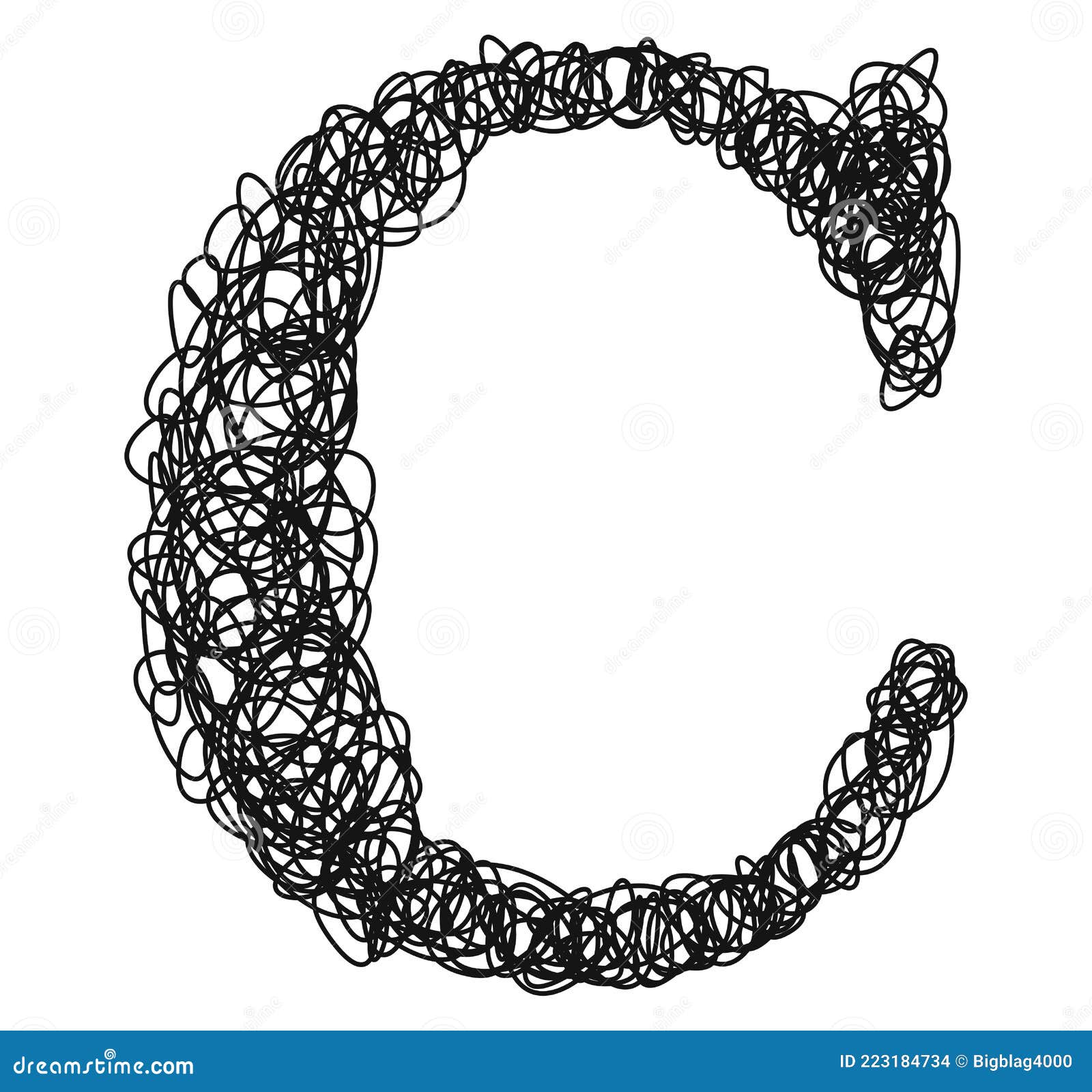 Ballpoint Pen Curls.Vector Letter. Stock Vector - Illustration of ...