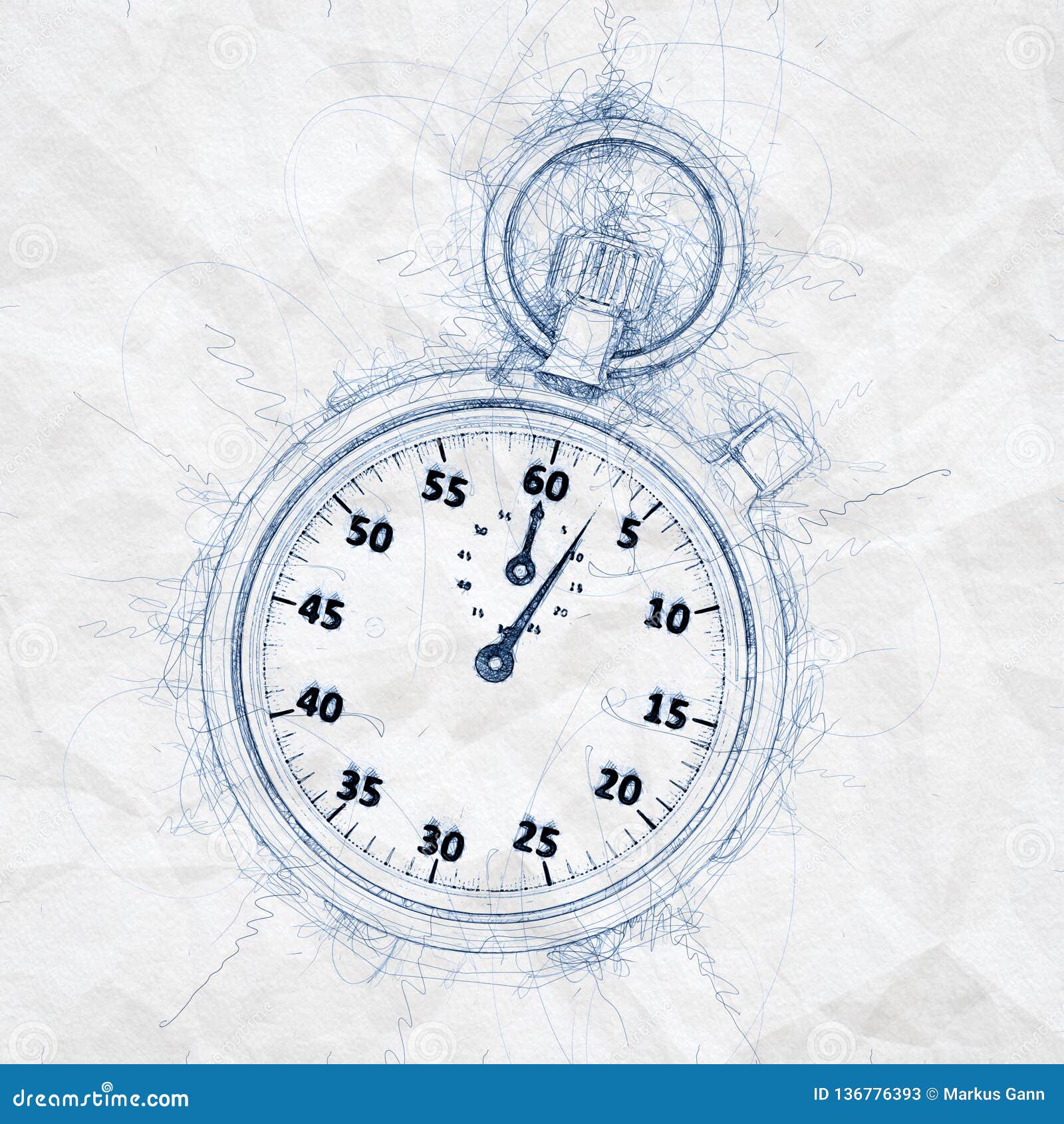 Doodle Stopwatch Sketch. Vector Hand Drawn Icon Of Stopwatch ...