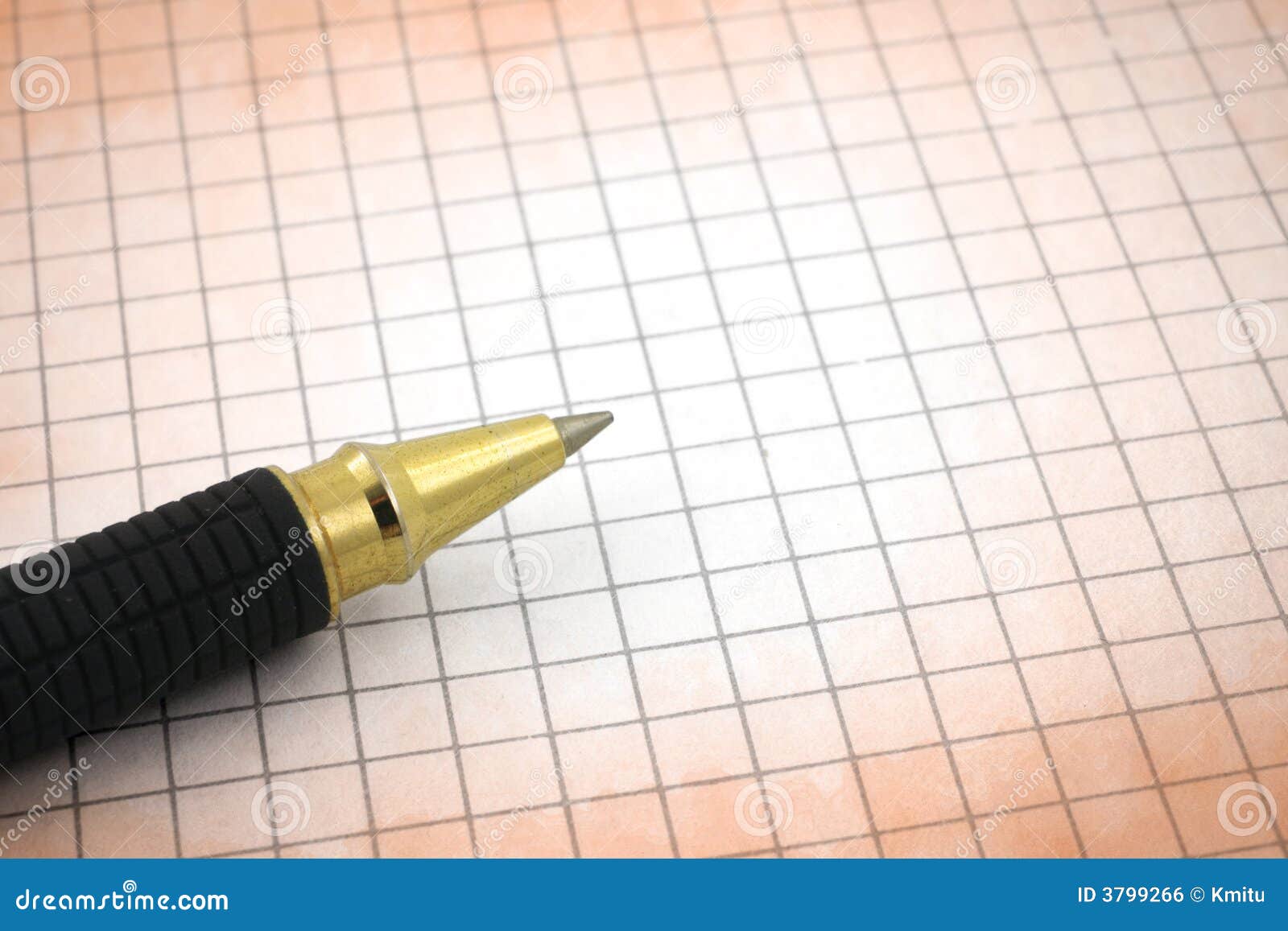 Ballpoint Pen on Graph Paper Stock Photo - Image of single, stained ...