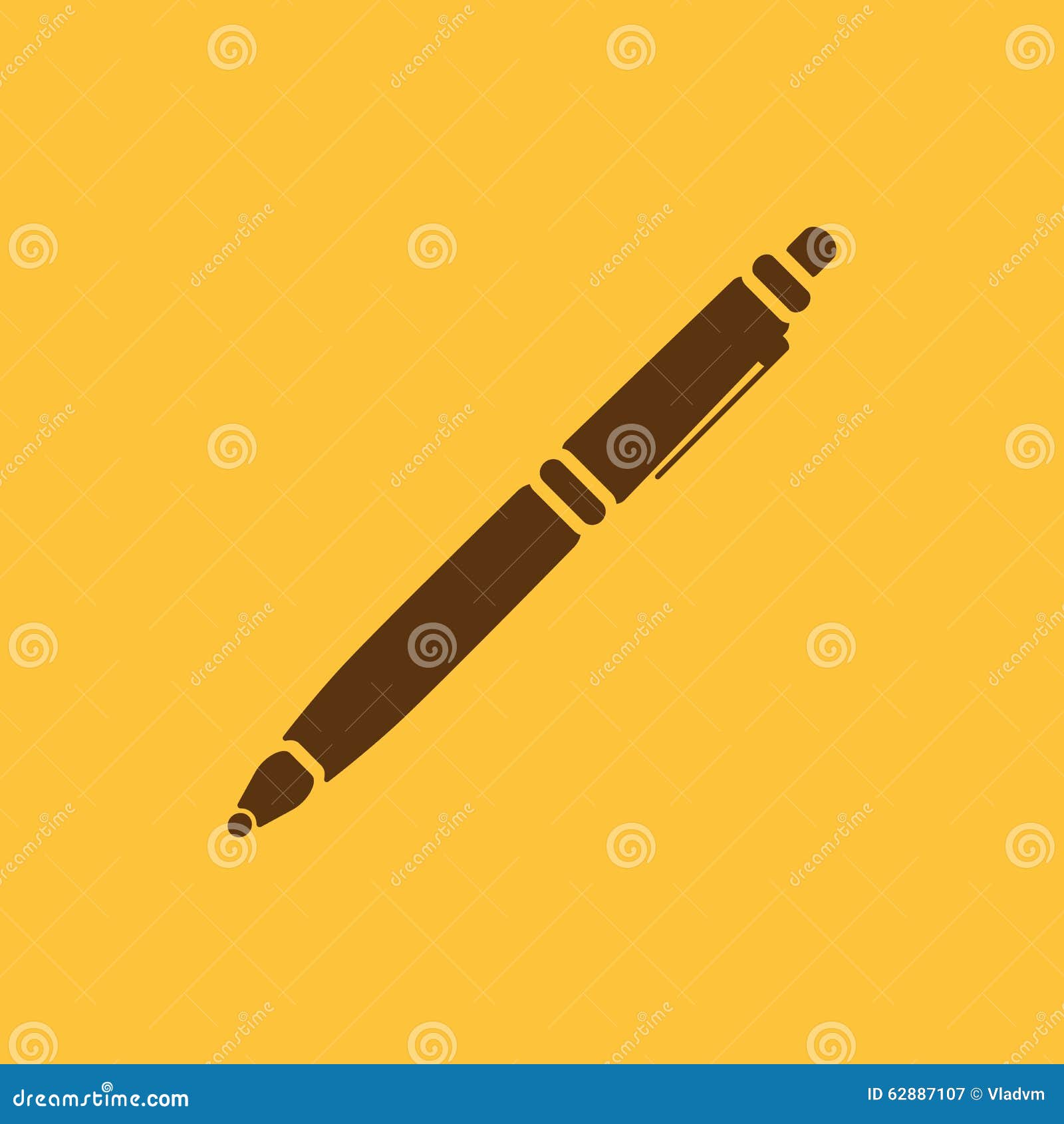 The Ballpoint Pen Icon. Pen Symbol. Flat Stock Illustration ...