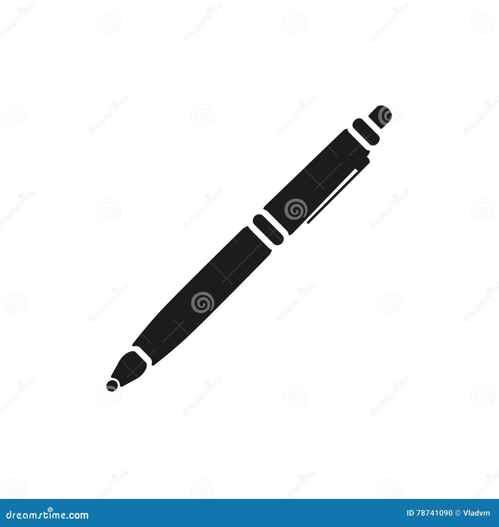 The Ballpoint Pen Icon. Pen Symbol. Flat Stock Vector - Illustration of ...