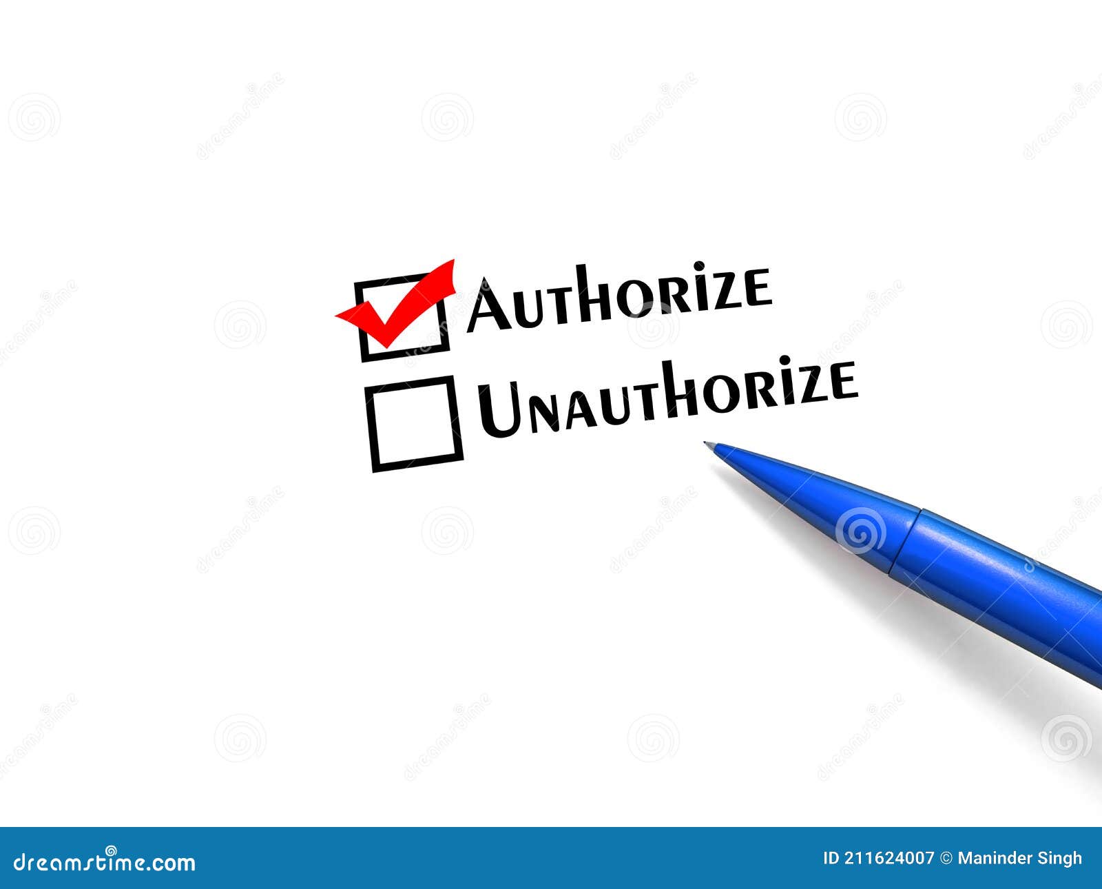 Authorize or Unauthorize. stock illustration. Illustration of stress ...